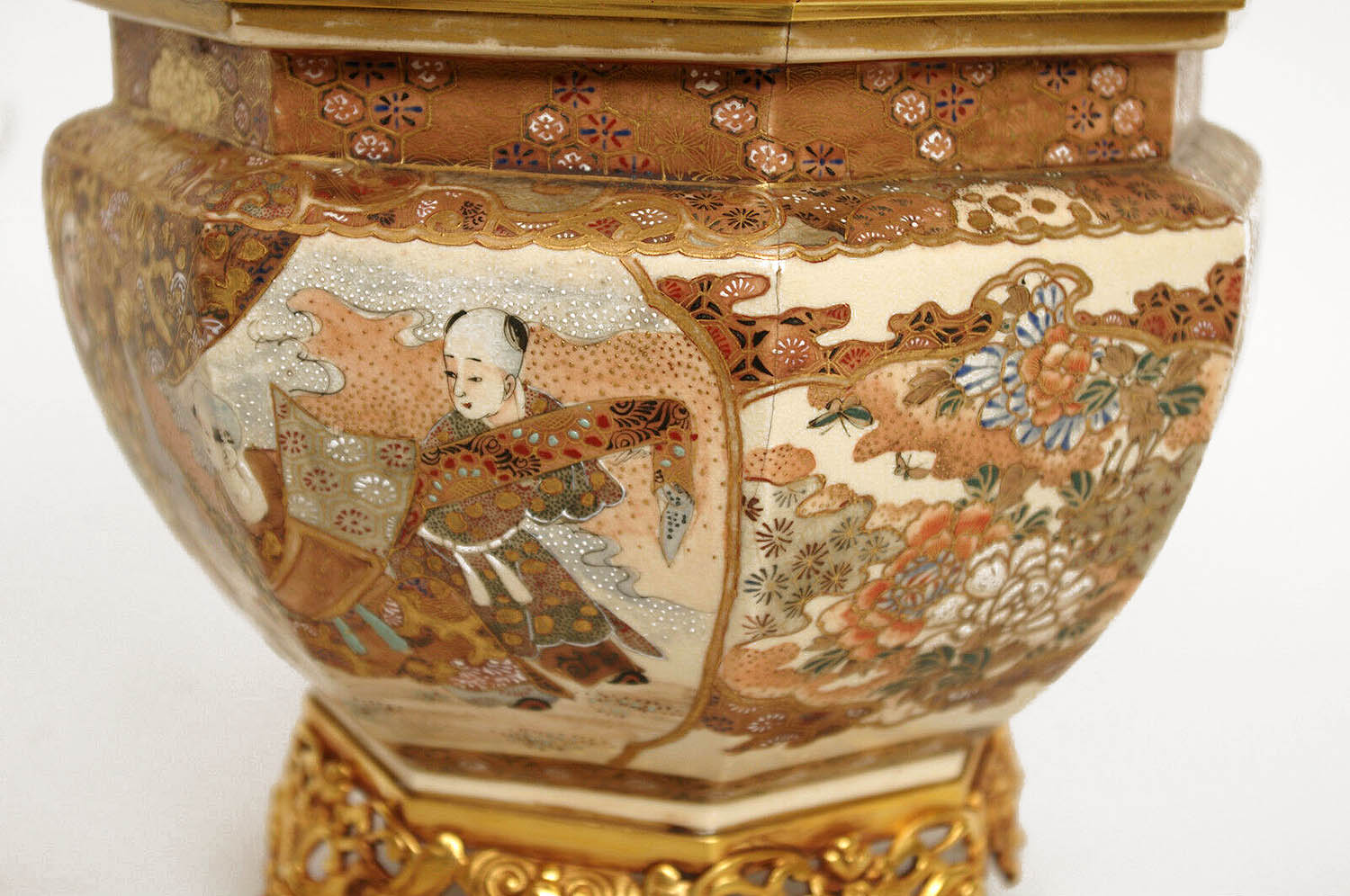 Satsuma ware planter and gilt bronze, circa 1880-JLF Antiquités