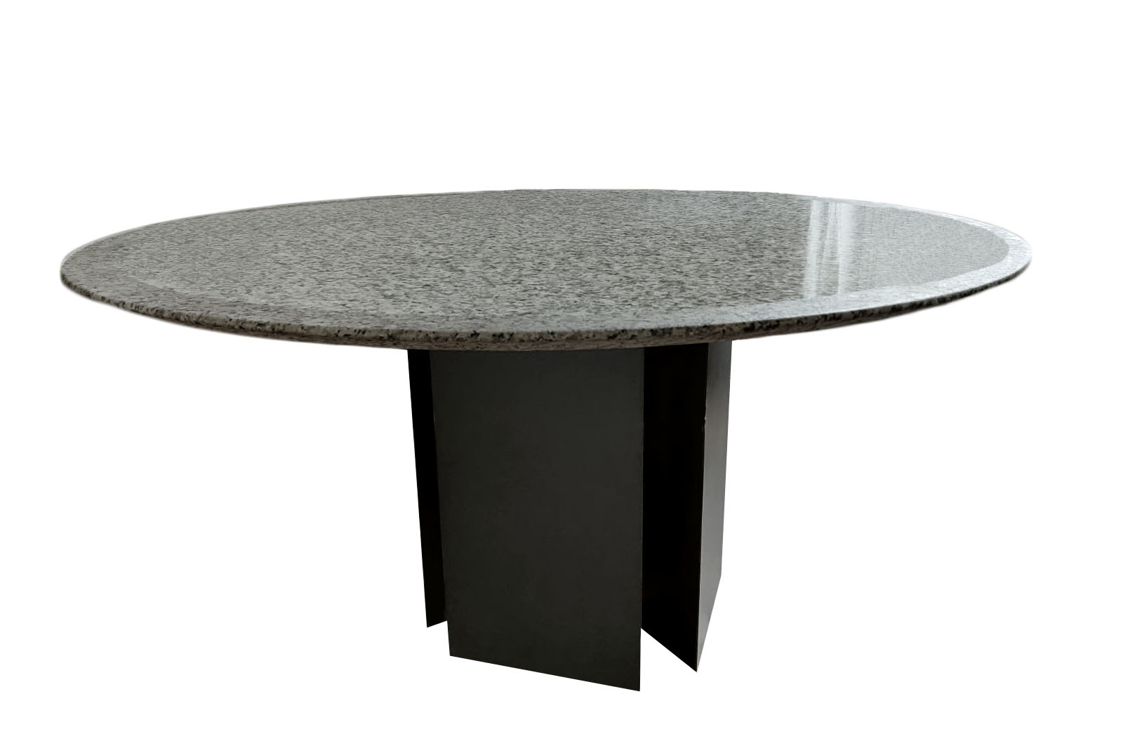 Table en granit et bois laqué gris métallique, années 1970